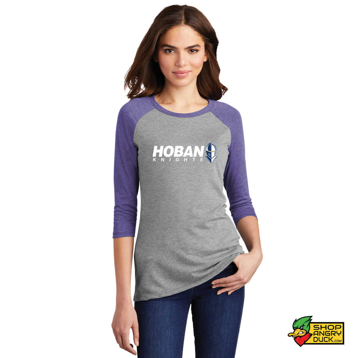 Hoban Knights Women's 3/4-Sleeve Raglan – ShopAngryDuck.com