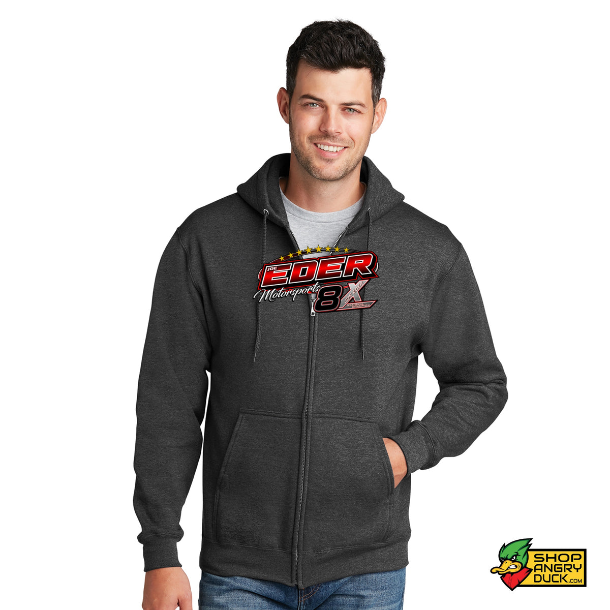 Joe Eder Motorsports Full Zip Hoodie – ShopAngryDuck.com