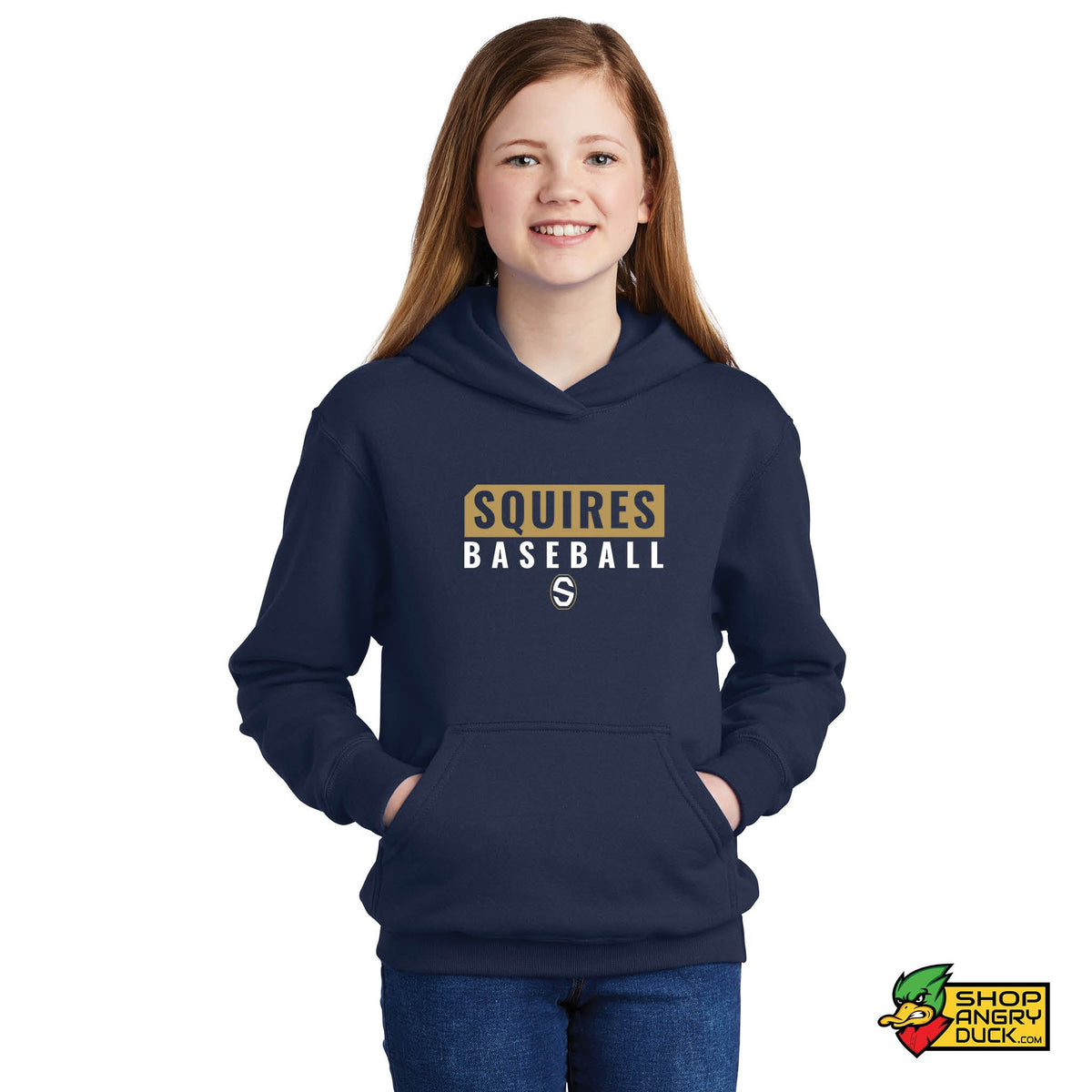 Squires Baseball Block Youth Hoodie – ShopAngryDuck.com