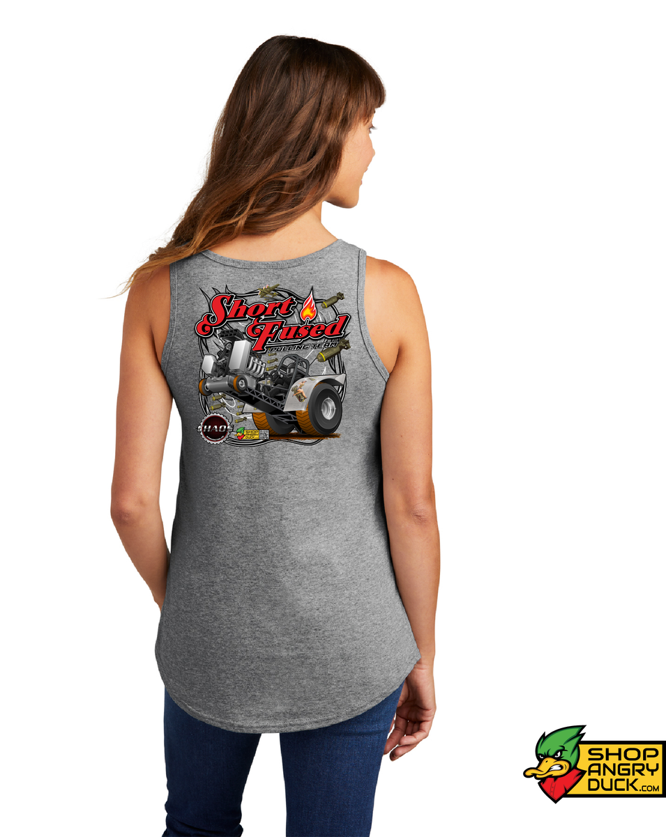 Short Fused Pulling Team Illustrated Ladies Muscle Tank – ShopAngryDuck.com