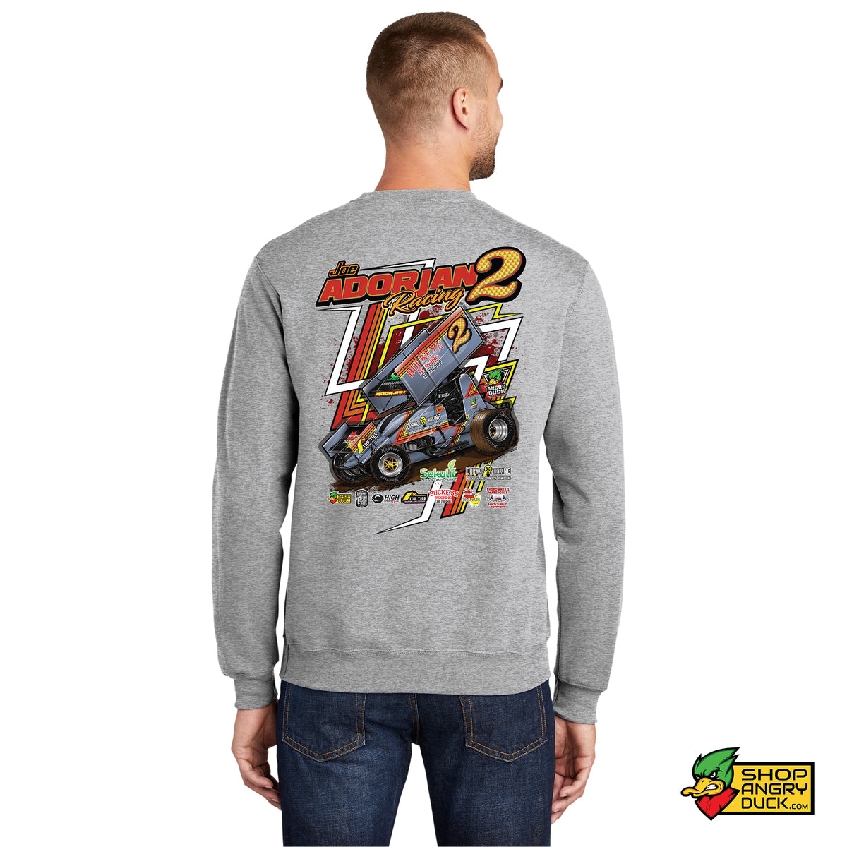 Joe Adorjan Racing Illustrated Crewneck Sweatshirt – ShopAngryDuck.com