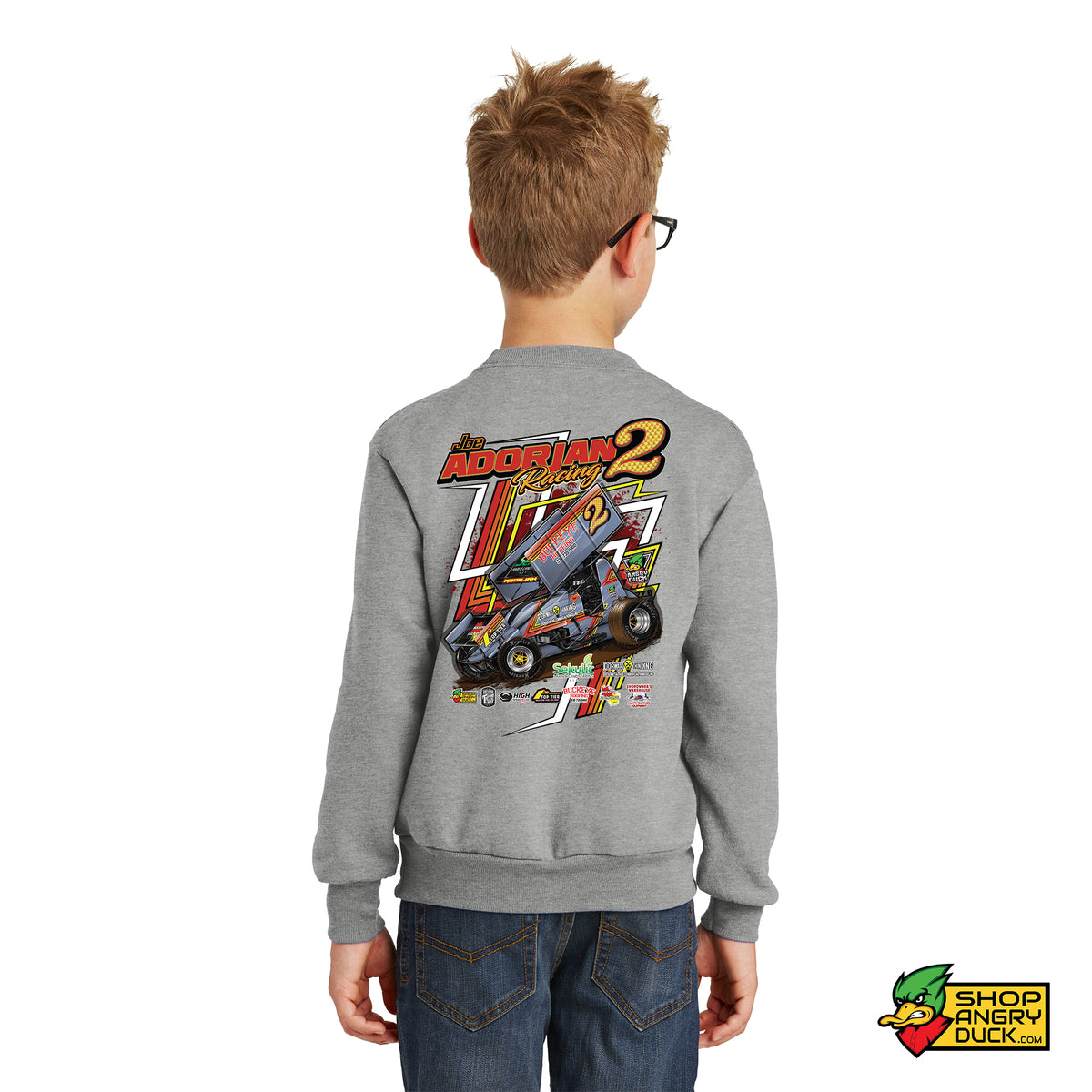 Joe Adorjan Racing Illustrated Youth Crewneck Sweatshirt ...