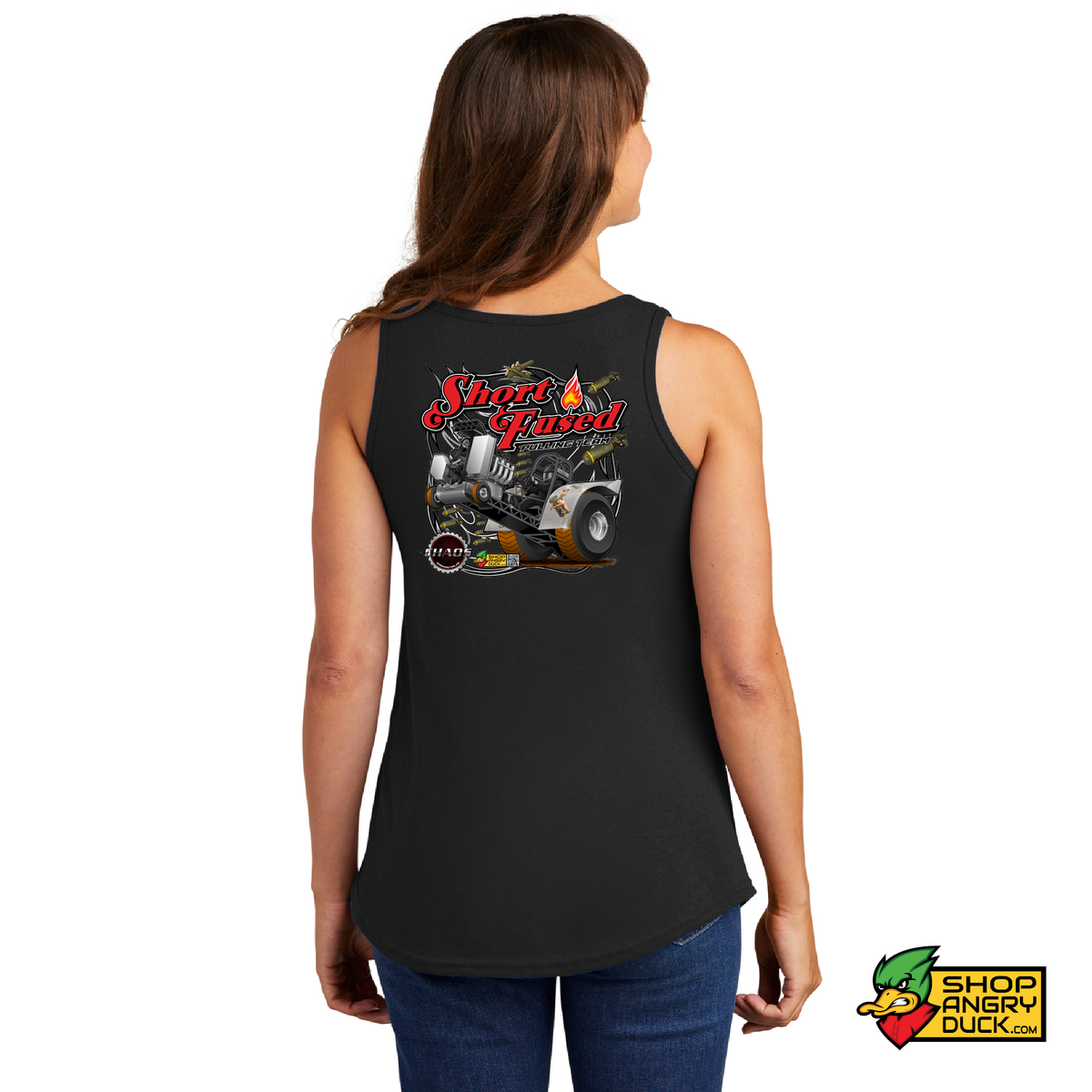 Short Fused Pulling Team Illustrated Ladies Muscle Tank – ShopAngryDuck.com