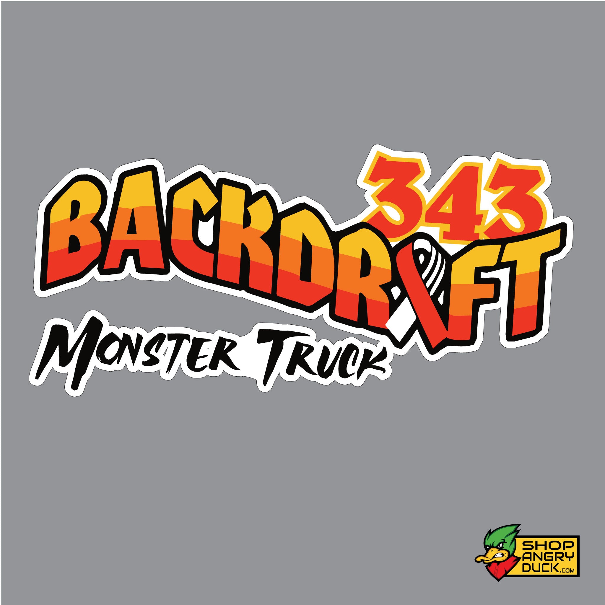 Backdraft Black Monster Truck 6" Sticker – ShopAngryDuck.com