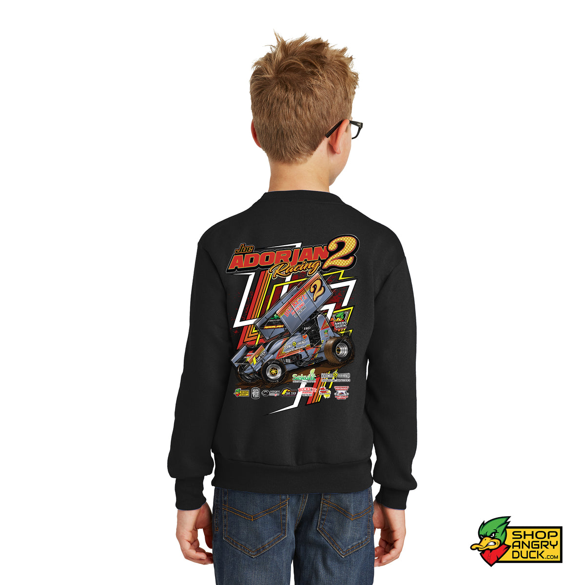 Joe Adorjan Racing Illustrated Youth Crewneck Sweatshirt ...