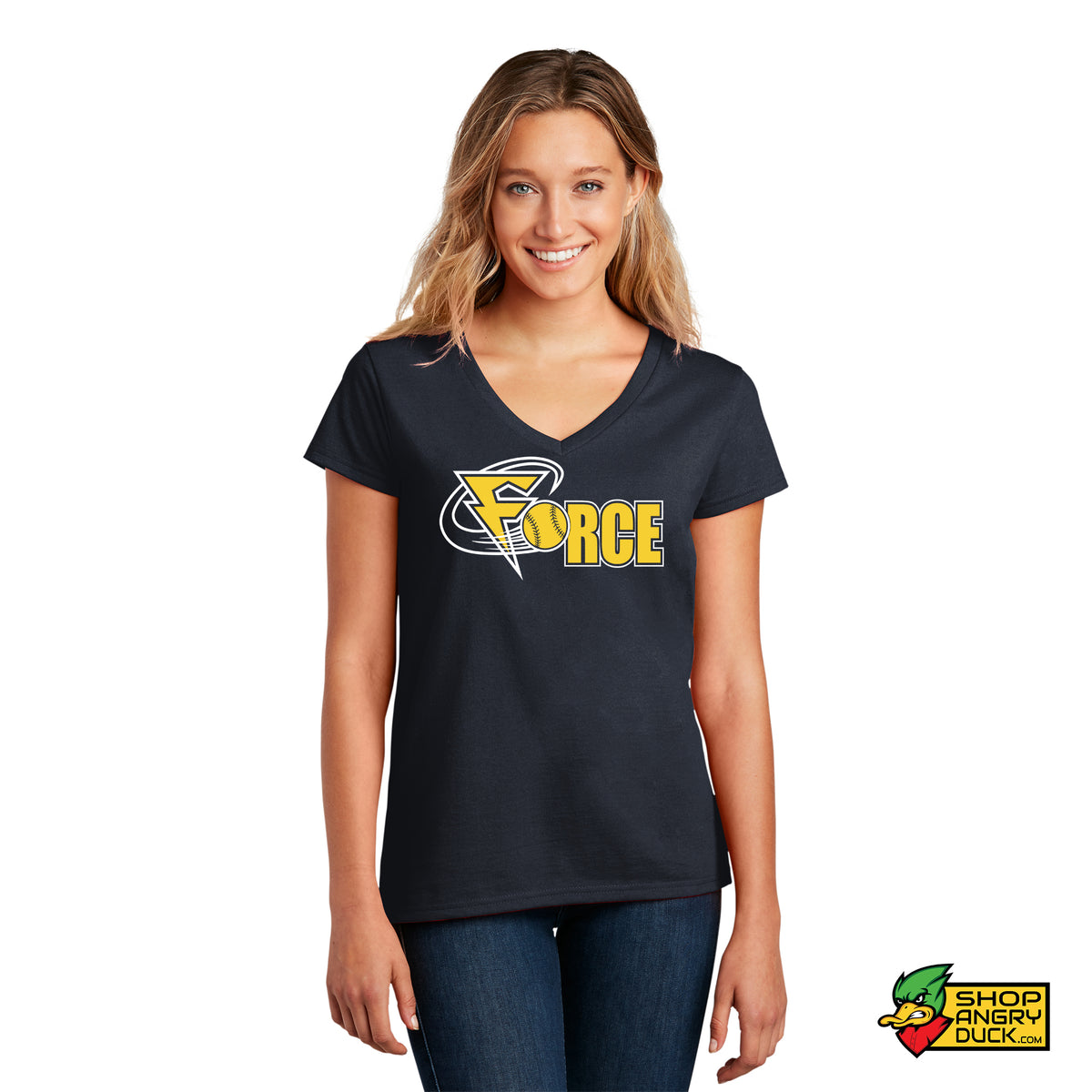 Force Full Logo V-Neck T-Shirt – ShopAngryDuck.com