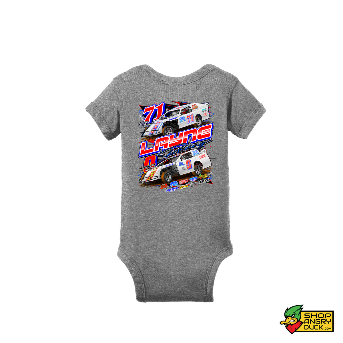 Layne Racing Illustrated Onsie – ShopAngryDuck.com