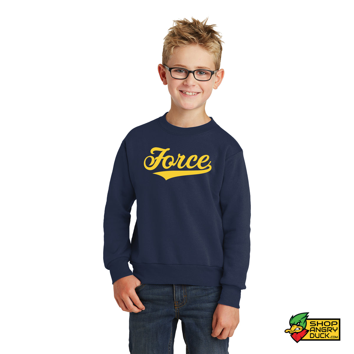 Force Script Logo Youth Crewneck Sweatshirt – ShopAngryDuck.com